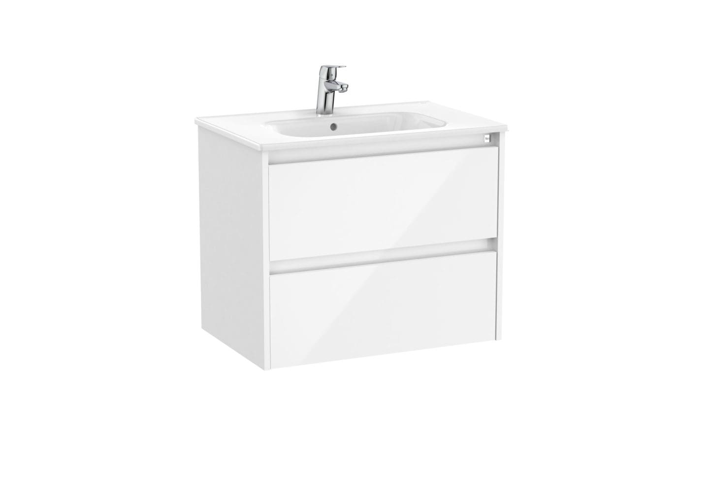 Conjunto de mueble de dos cajones y lavabo de porcelana - Tenet - Roca ...